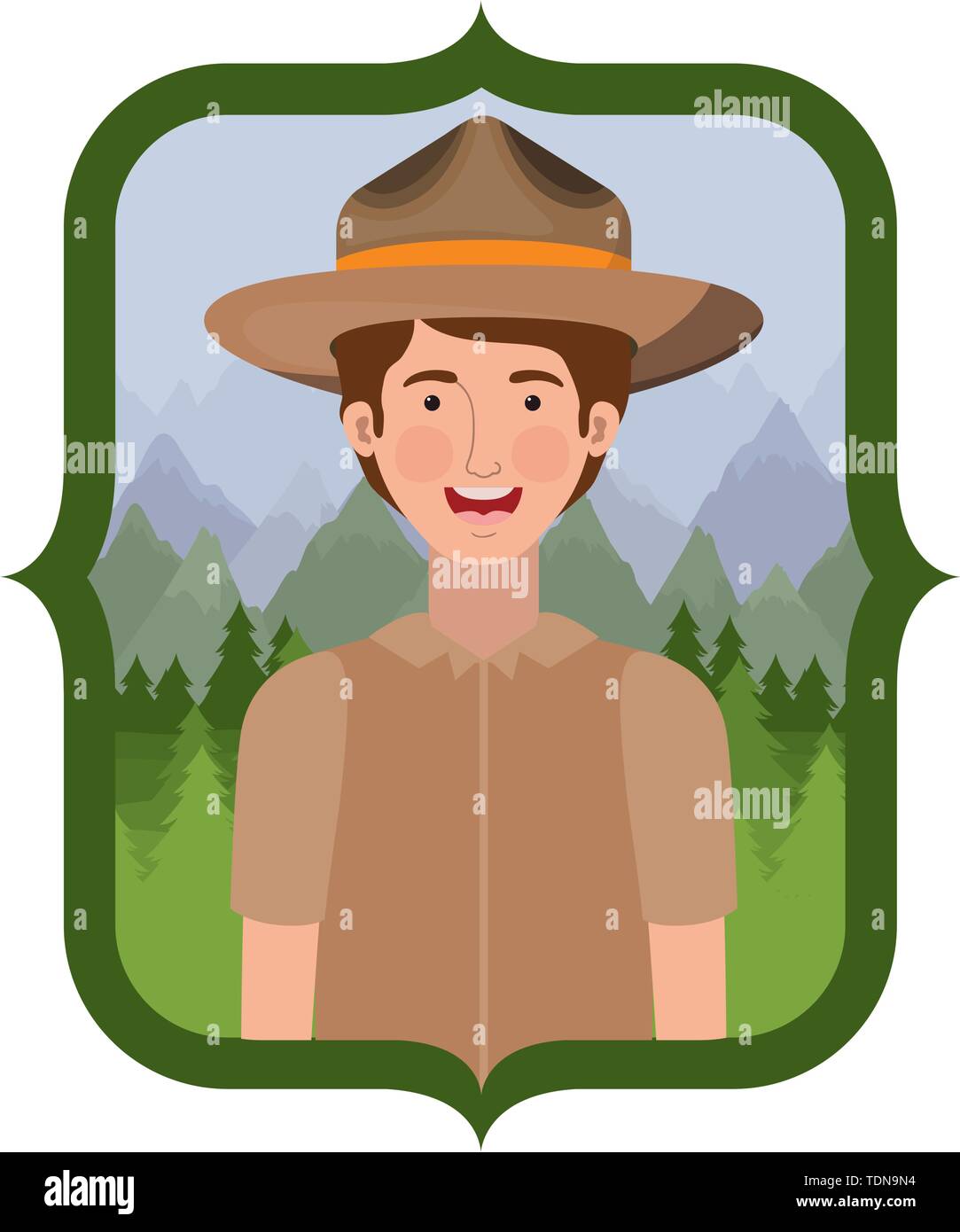 Forest ranger boy cartoon design Stock Vector Image & Art - Alamy