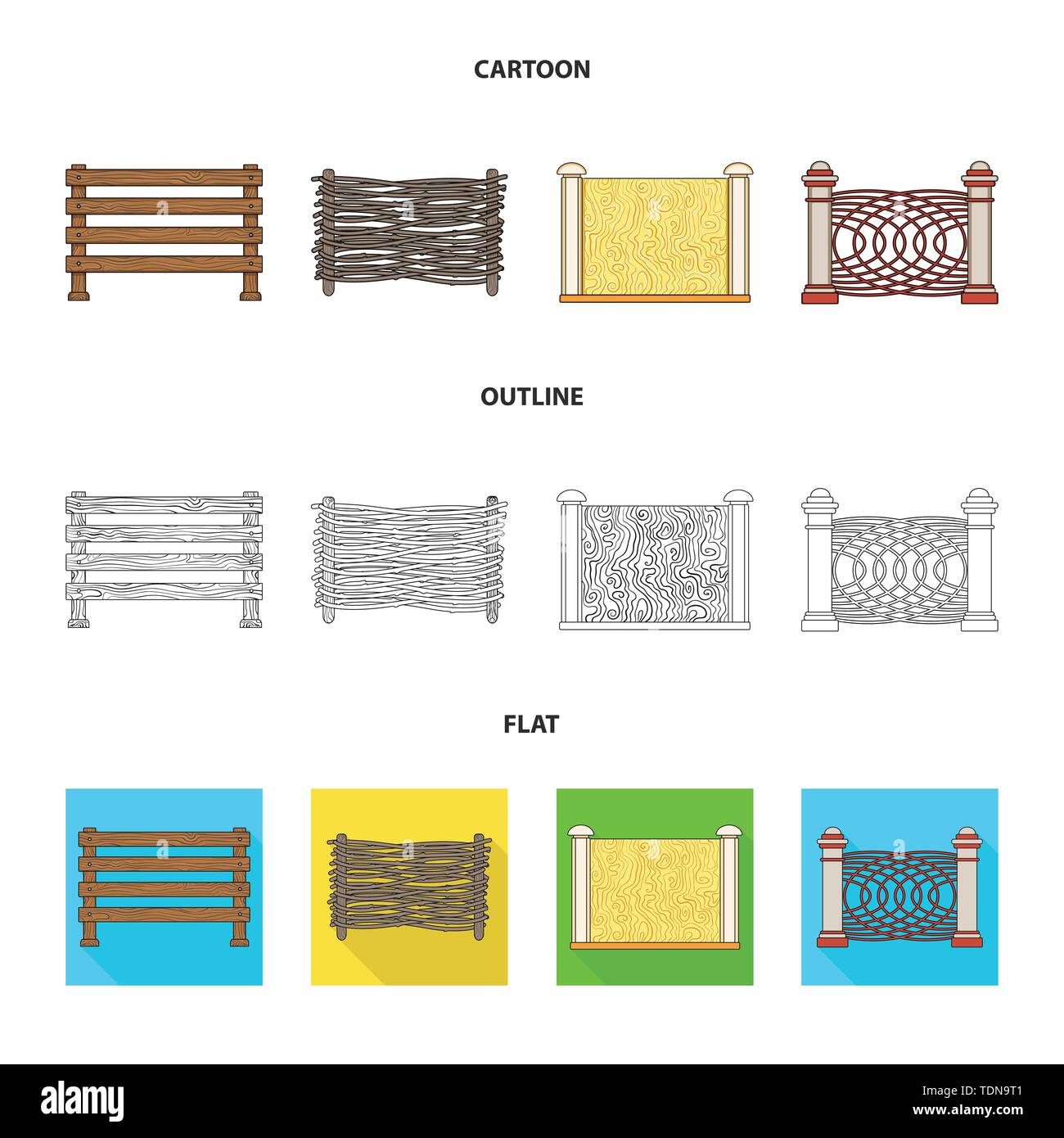 Vector illustration of gate and fence symbol. Collection of gate and ...