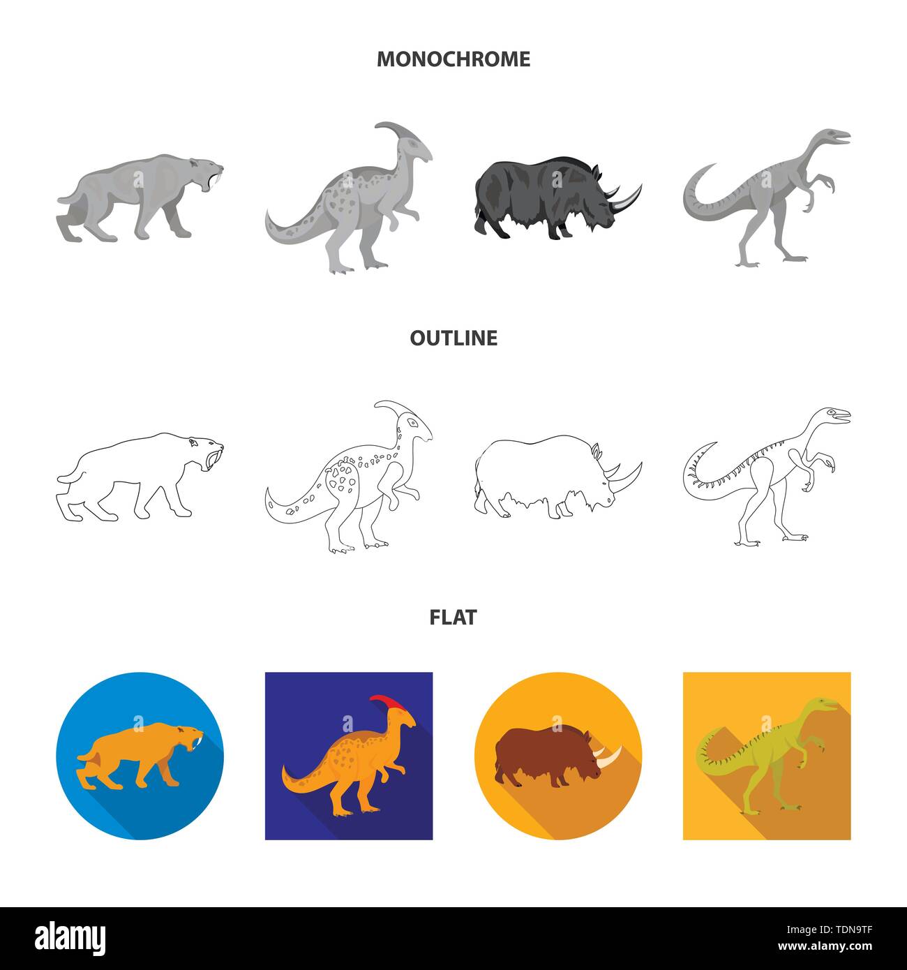 Vector design of animal and character logo. Set of animal and ancient ...