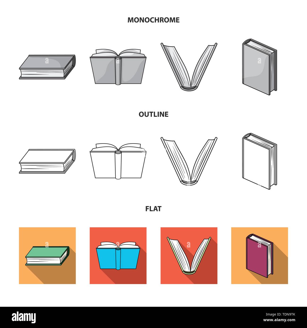 Vector design of library and textbook logo. Set of library and school ...