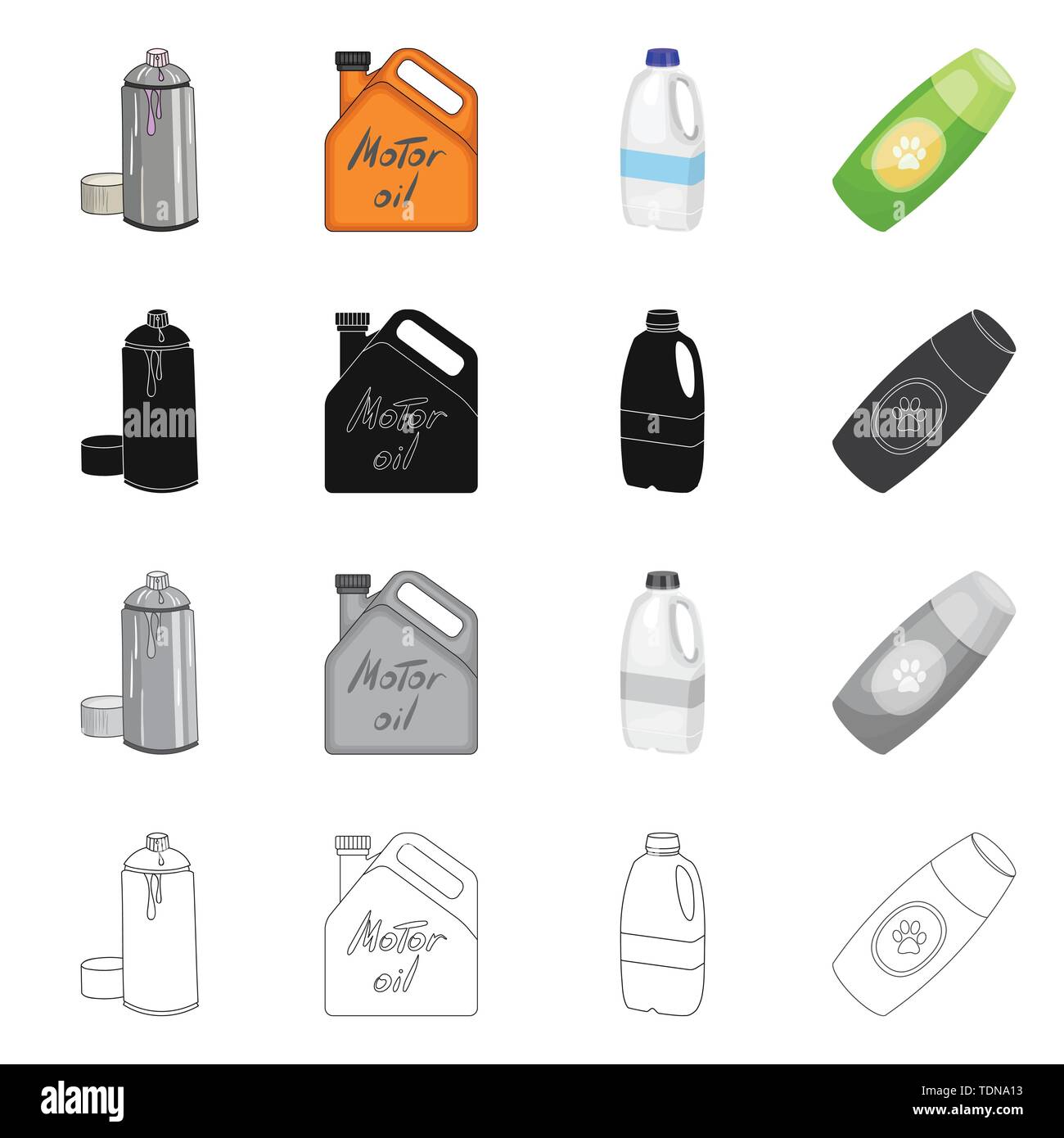 Vector design of plastic and container logo. Set of plastic and ...