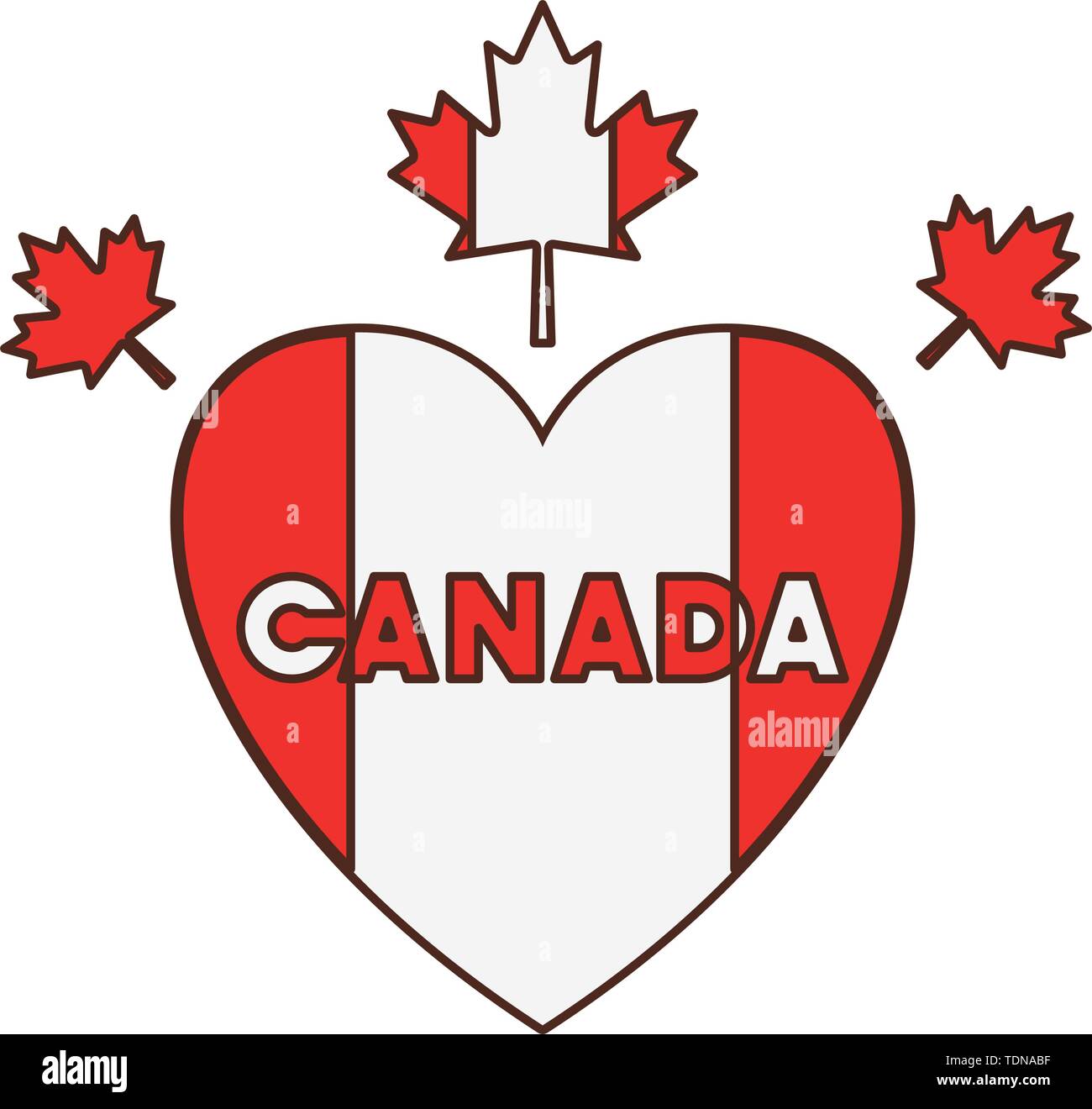 Maple leaf heart and canada symbol design Stock Vector Image & Art - Alamy
