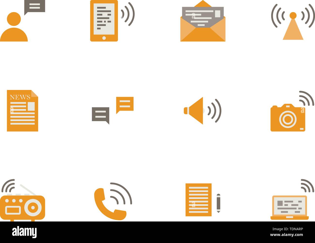 Communication flat icon set Stock Vector Image & Art - Alamy