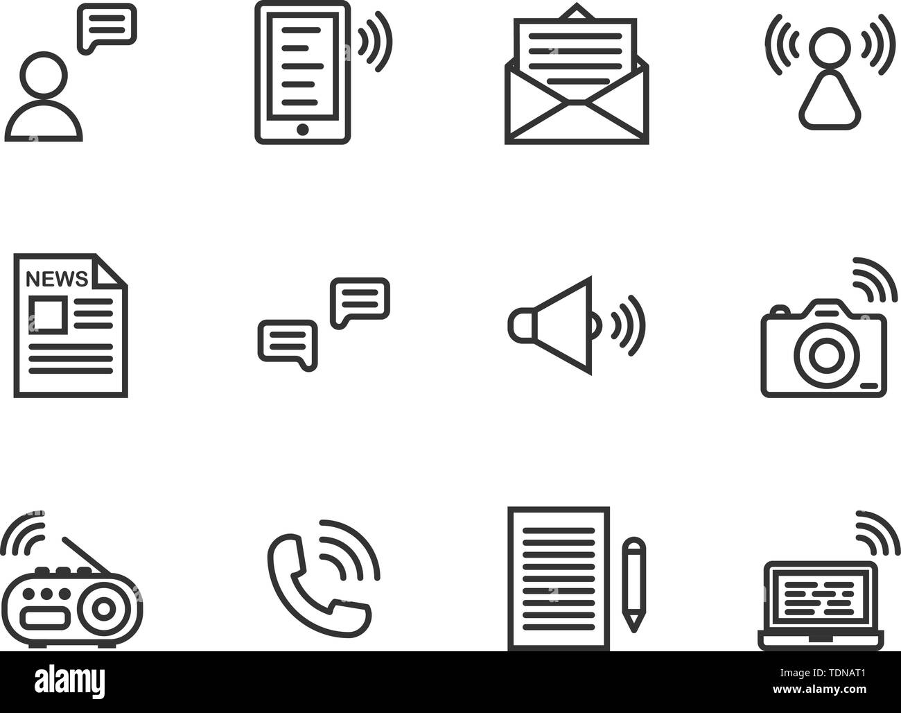 Communication outline icon set Stock Vector Image & Art - Alamy