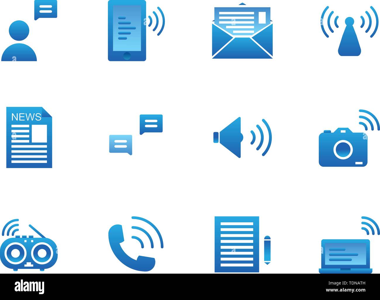 Communication flat icon set Stock Vector Image & Art - Alamy