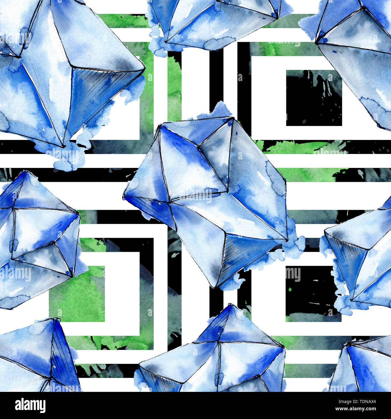 Colorful diamond rock jewelry minerals. Watercolor background ...