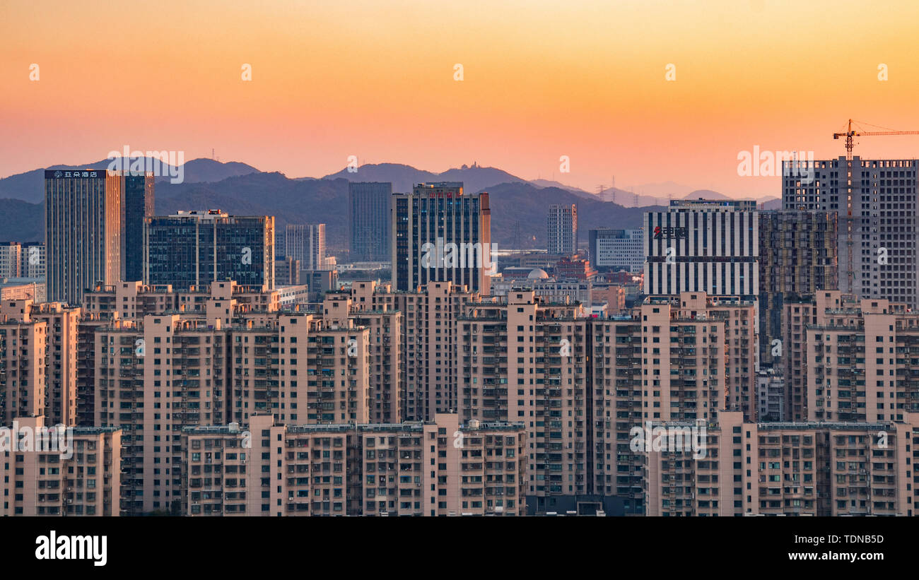 City buildings in the twilight Stock Photo - Alamy