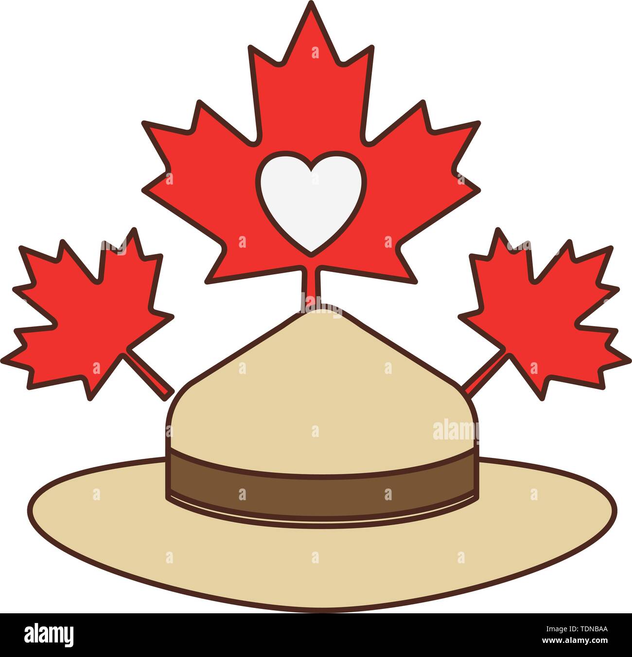 Maple leaf hat and canada symbol design Stock Vector Image & Art - Alamy