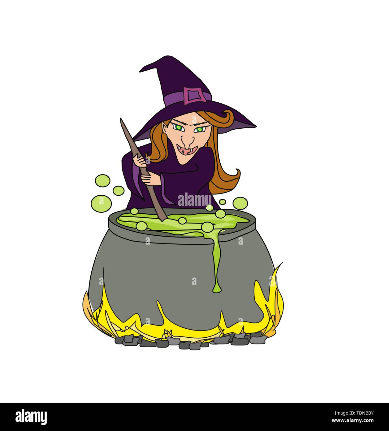 Halloween witch preparing potion Stock Vector Image & Art - Alamy