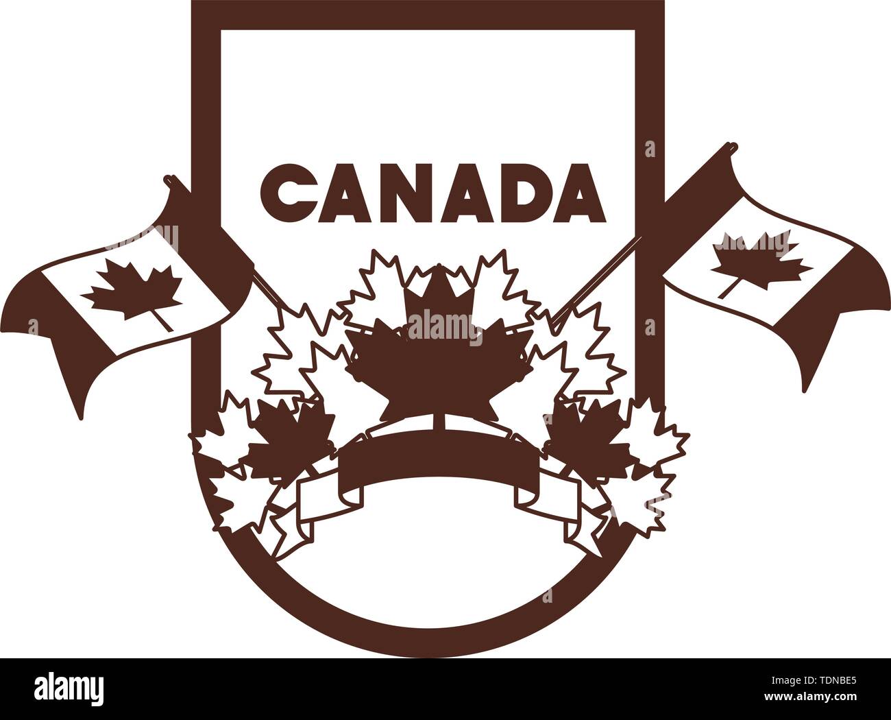 Maple leaf flag and canada symbol design Stock Vector Image & Art - Alamy
