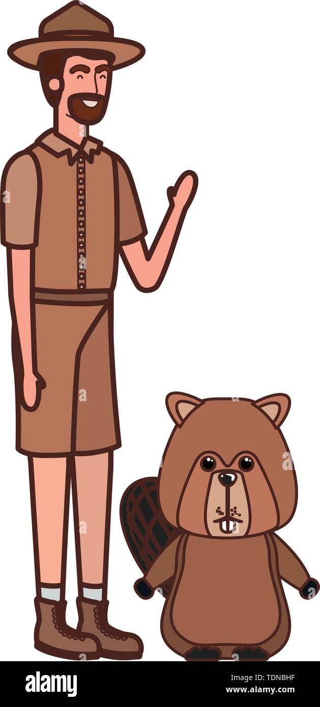 Forest ranger man cartoon design Stock Vector Image & Art - Alamy