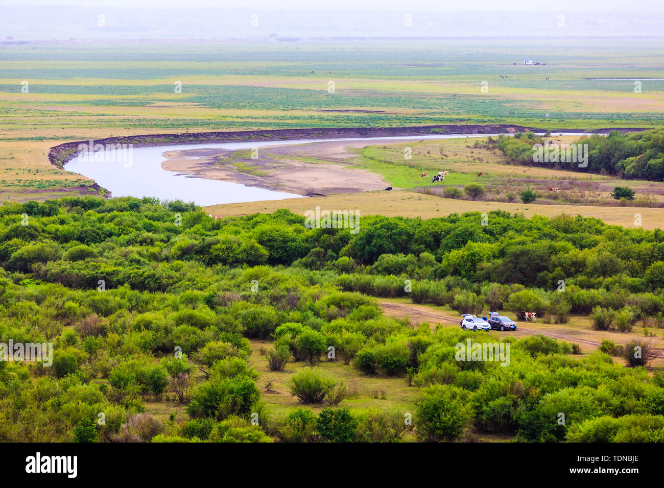 Hulunbuir Bayan Hushuo Mongolian tribal wetland, Inner Mongolia Stock ...