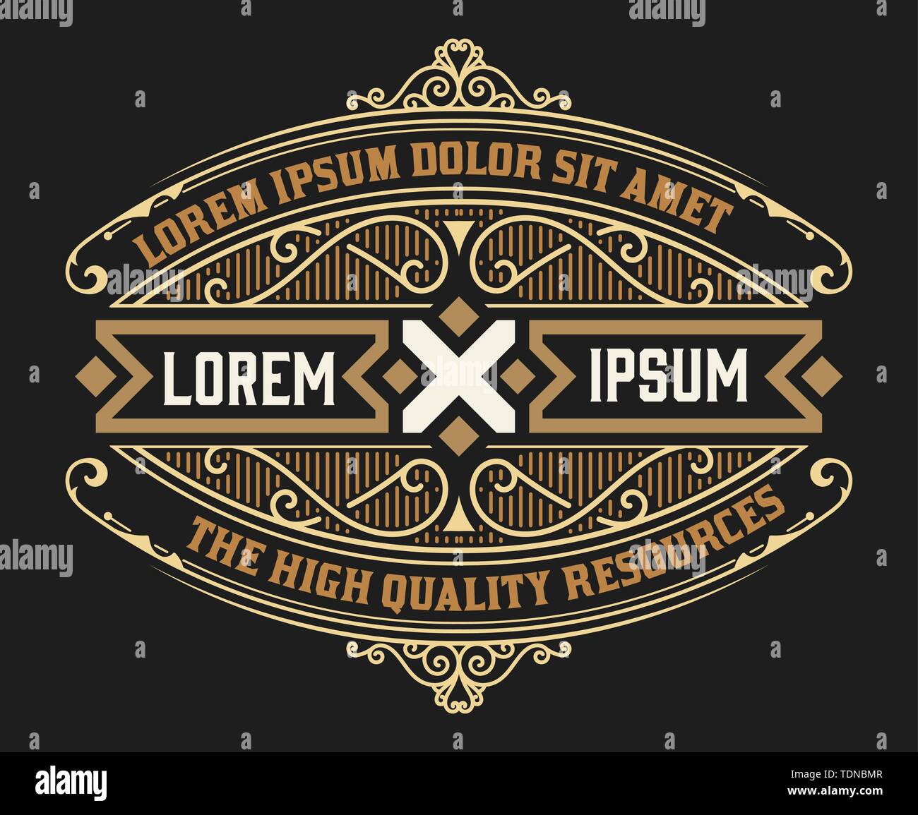Old logo with floral frame Stock Vector Image & Art - Alamy