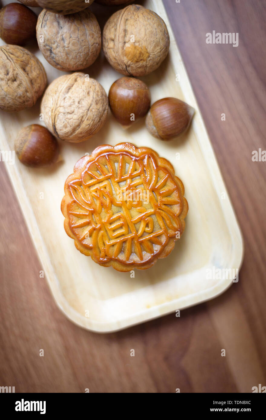 Mid-Autumn Festival moon cakes with nuts Stock Photo - Alamy