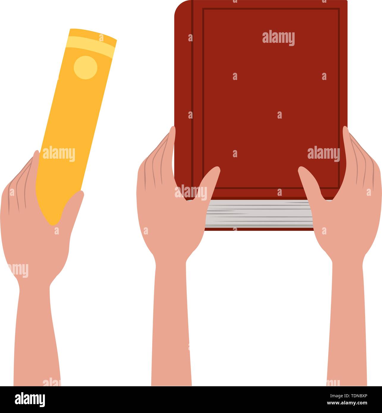 Isolated books and hand design Stock Vector Image & Art - Alamy