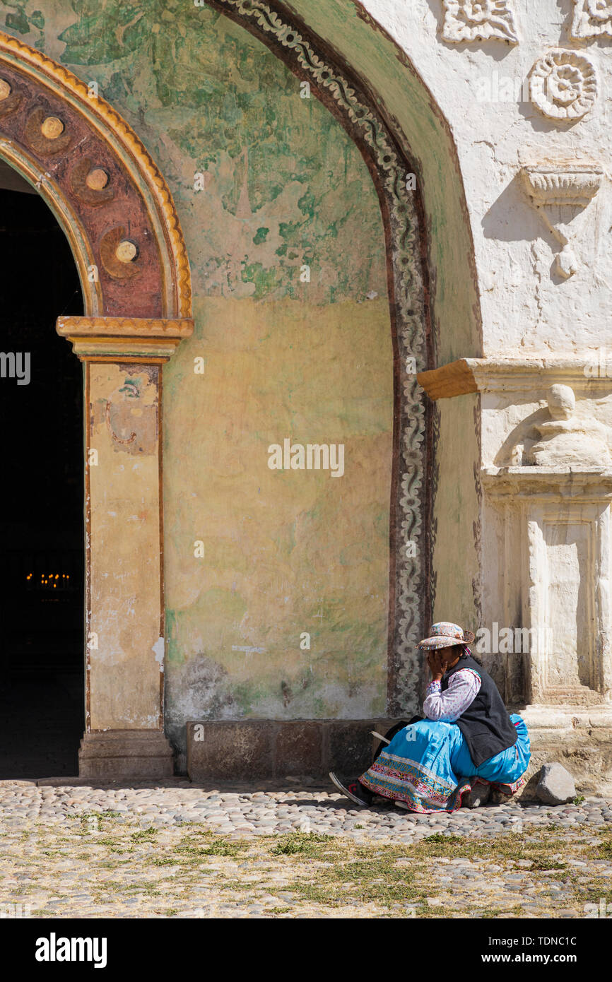 Church of Santa Ana, saint Ana, Maca, Colca Canyon, Peru, South America ...