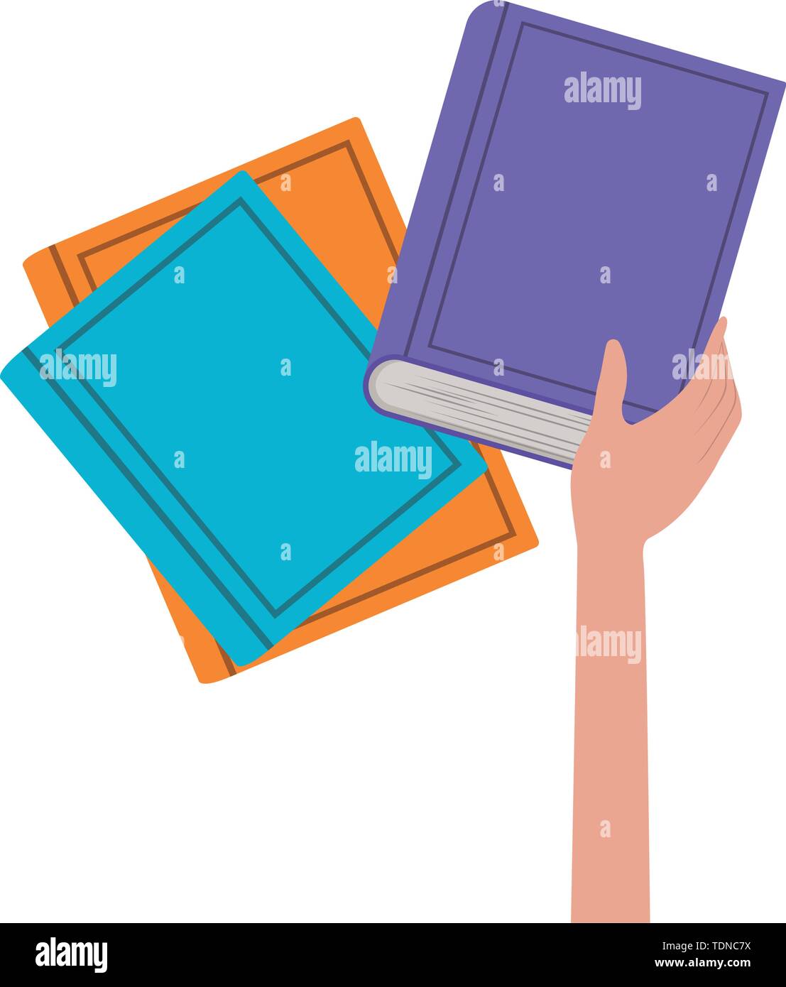 Isolated books and hand design Stock Vector Image & Art - Alamy