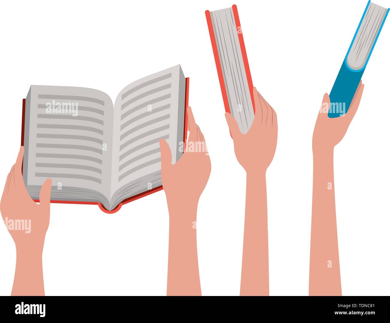 Isolated books and hand design Stock Vector Image & Art - Alamy