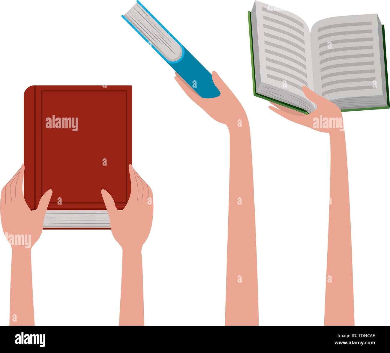 Isolated books and hand design Stock Vector Image & Art - Alamy