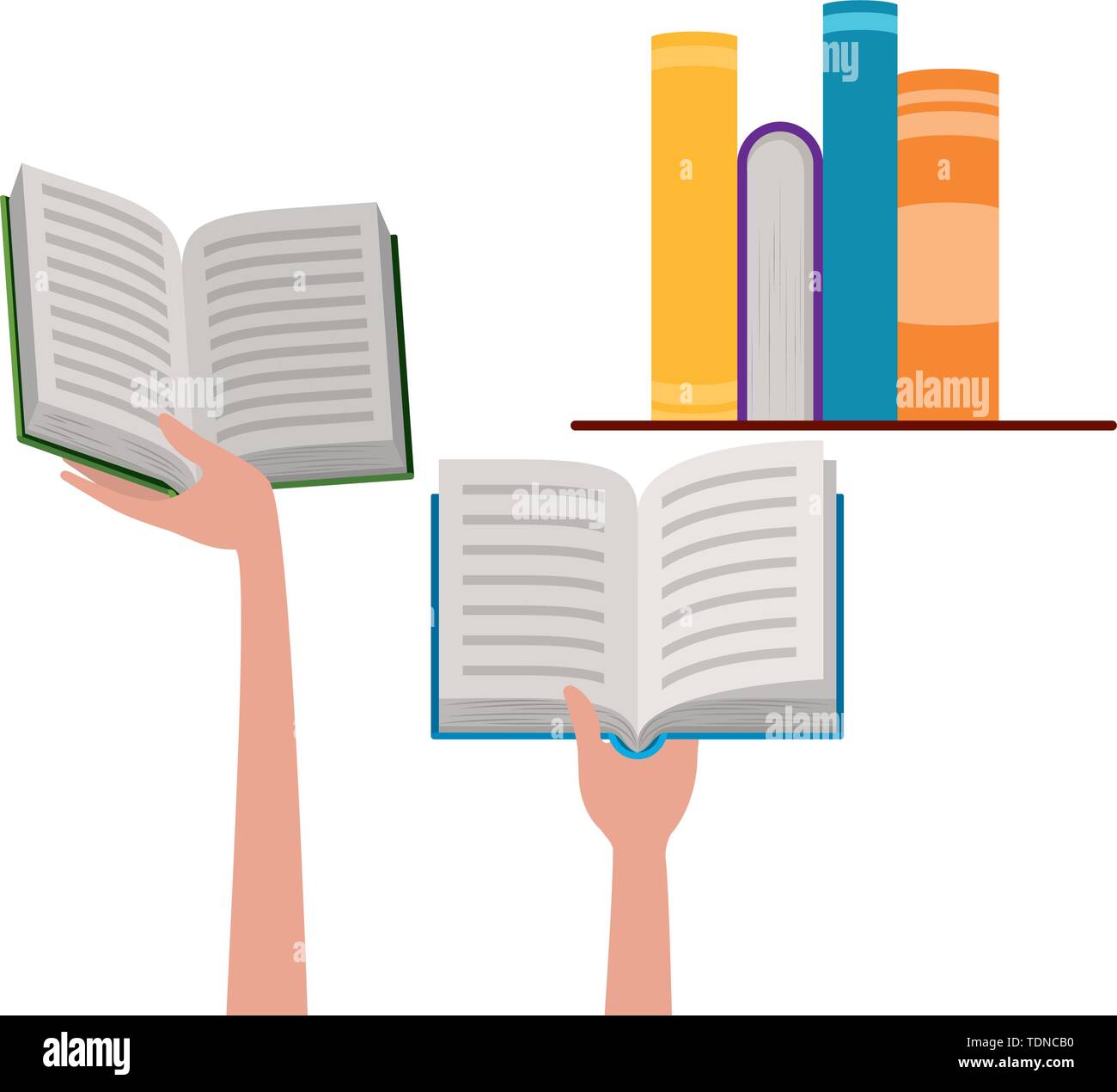 Isolated books and hand design Stock Vector Image & Art - Alamy