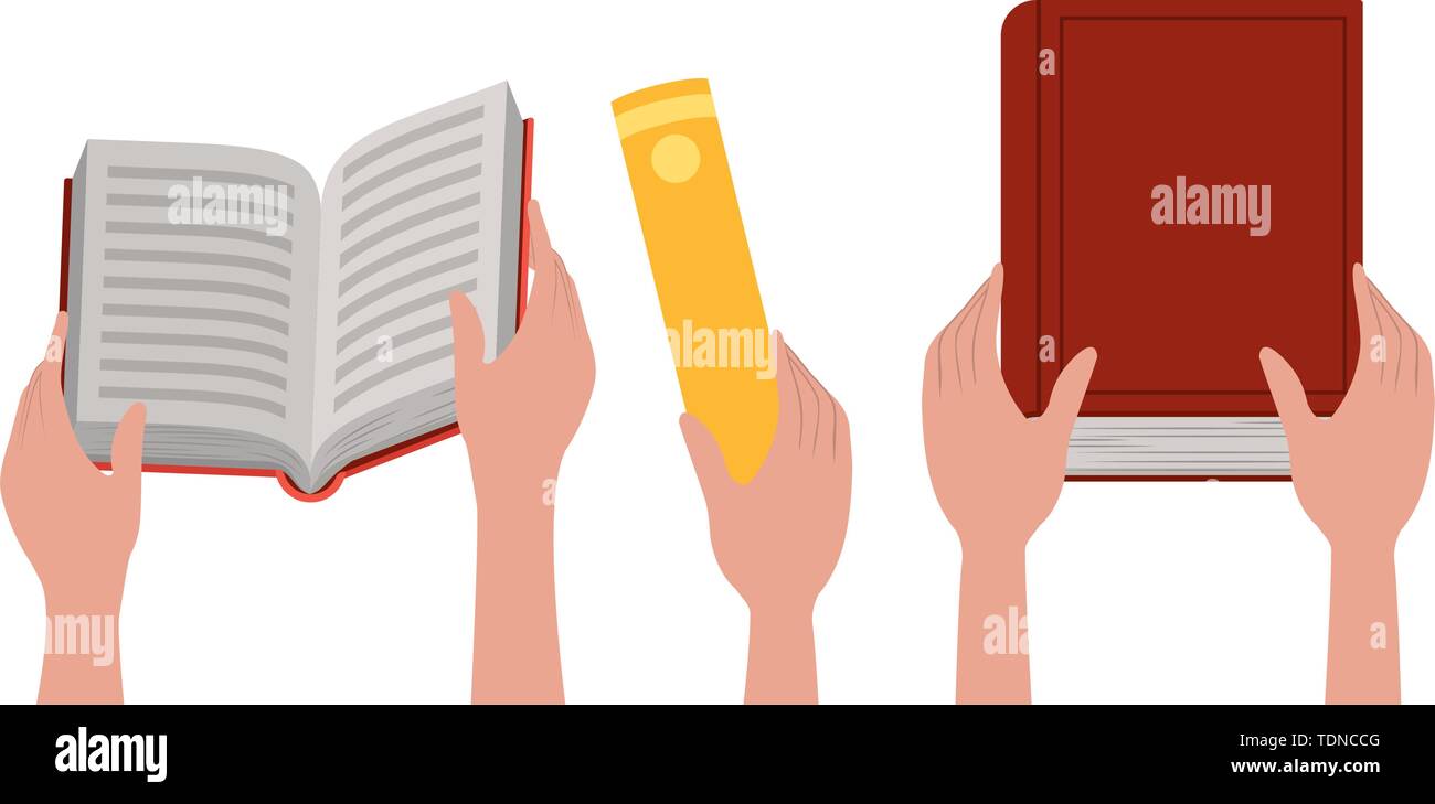 Isolated books and hand design Stock Vector Image & Art - Alamy