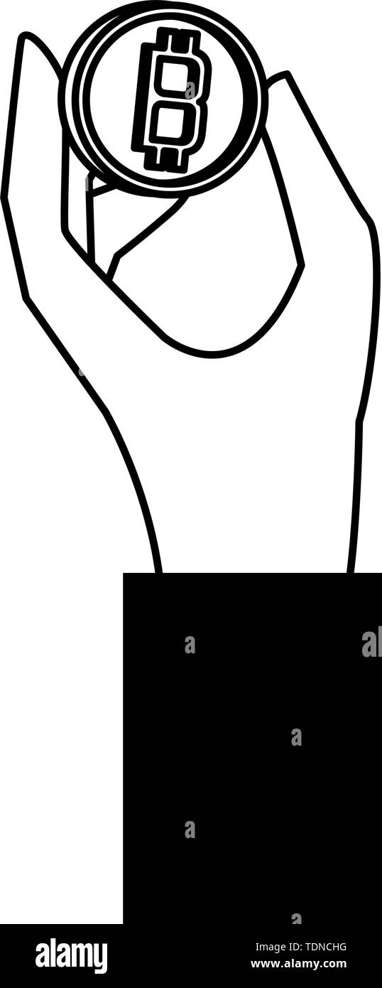 Bitcoin cryptocurrency money symbol in black and white Stock Vector ...