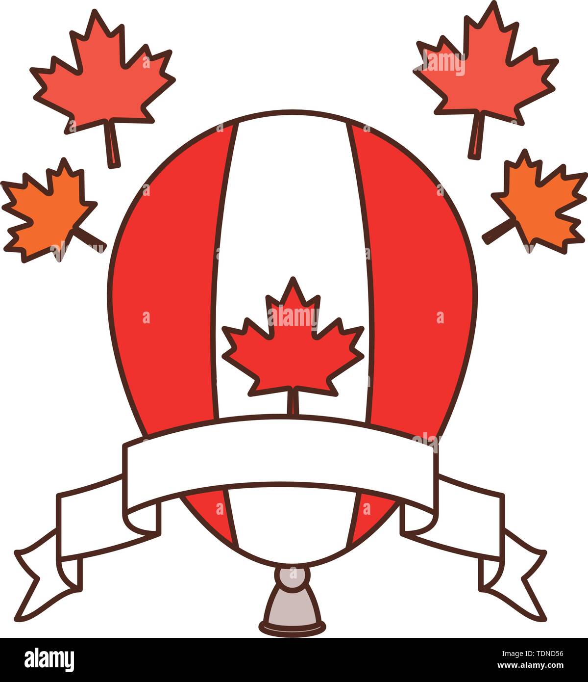 Maple leaf balloon and canada symbol design Stock Vector Image & Art ...