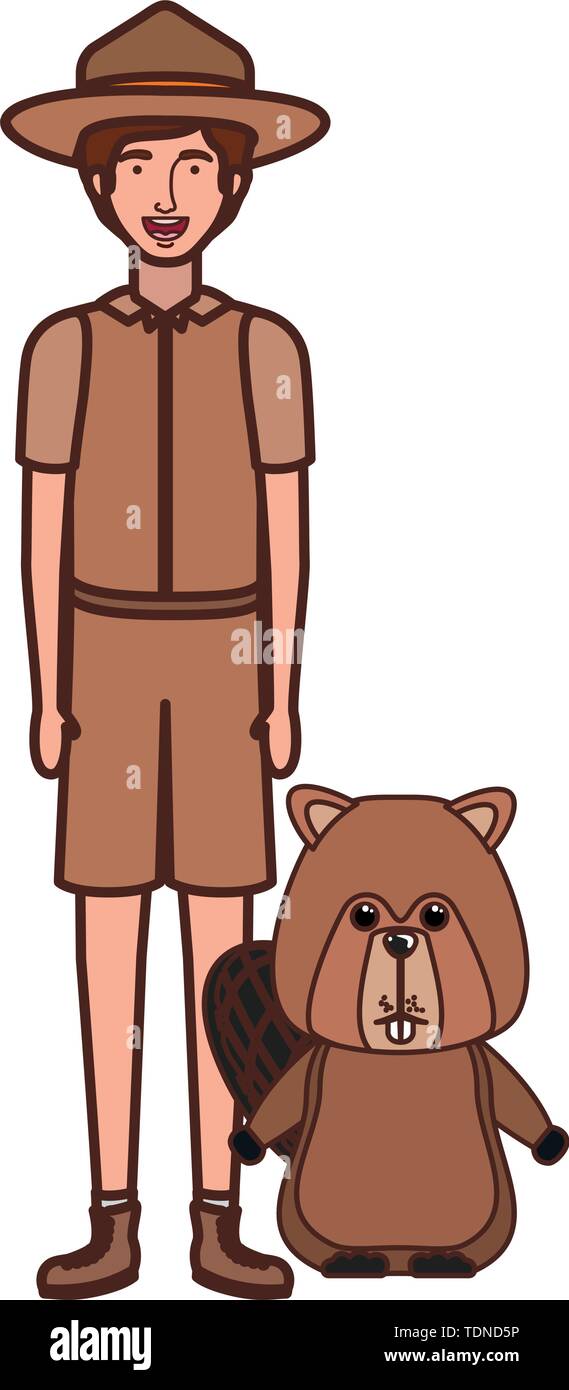 Forest ranger boy cartoon design Stock Vector Image & Art - Alamy