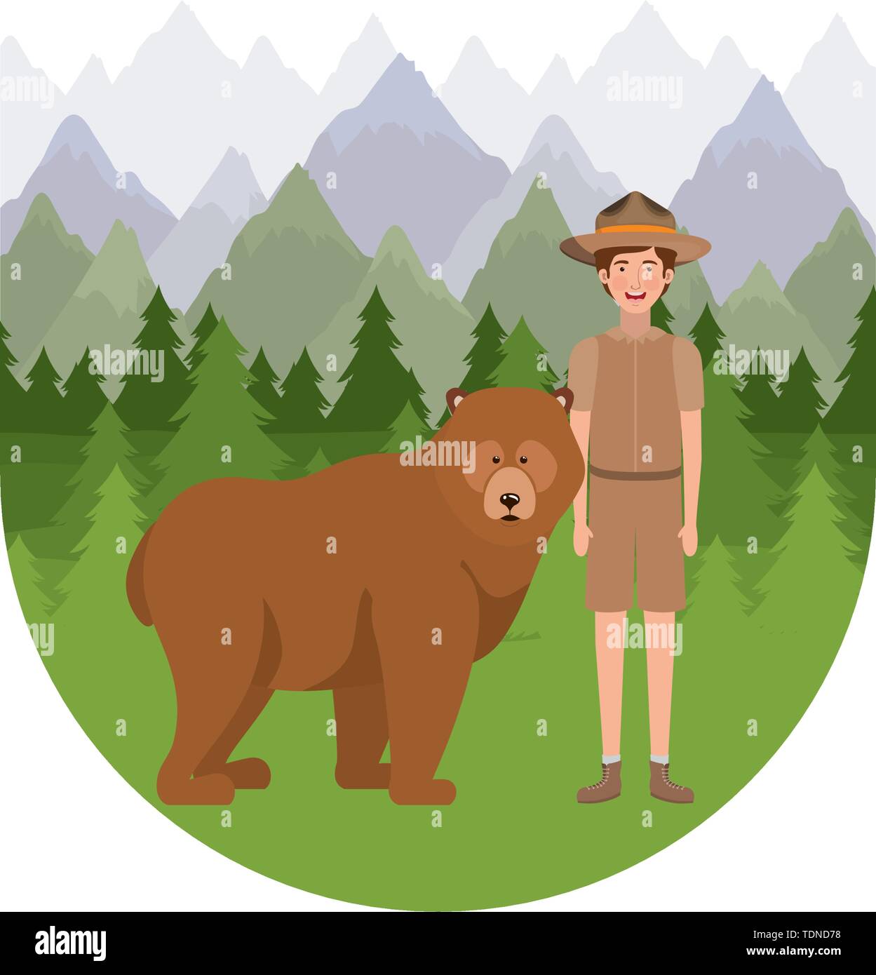 Forest ranger boy cartoon design Stock Vector Image & Art - Alamy