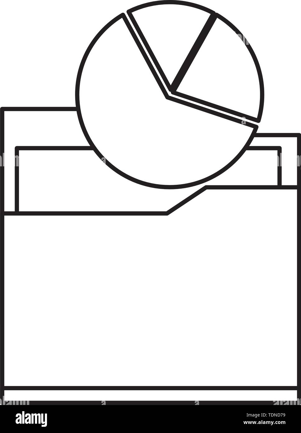 documents folder files icon cartoon in black and white Stock Vector ...
