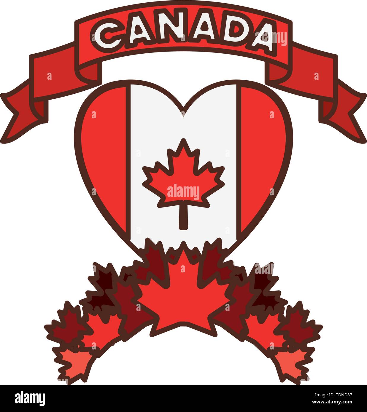 Maple leaf heart and canada symbol design Stock Vector Image & Art - Alamy
