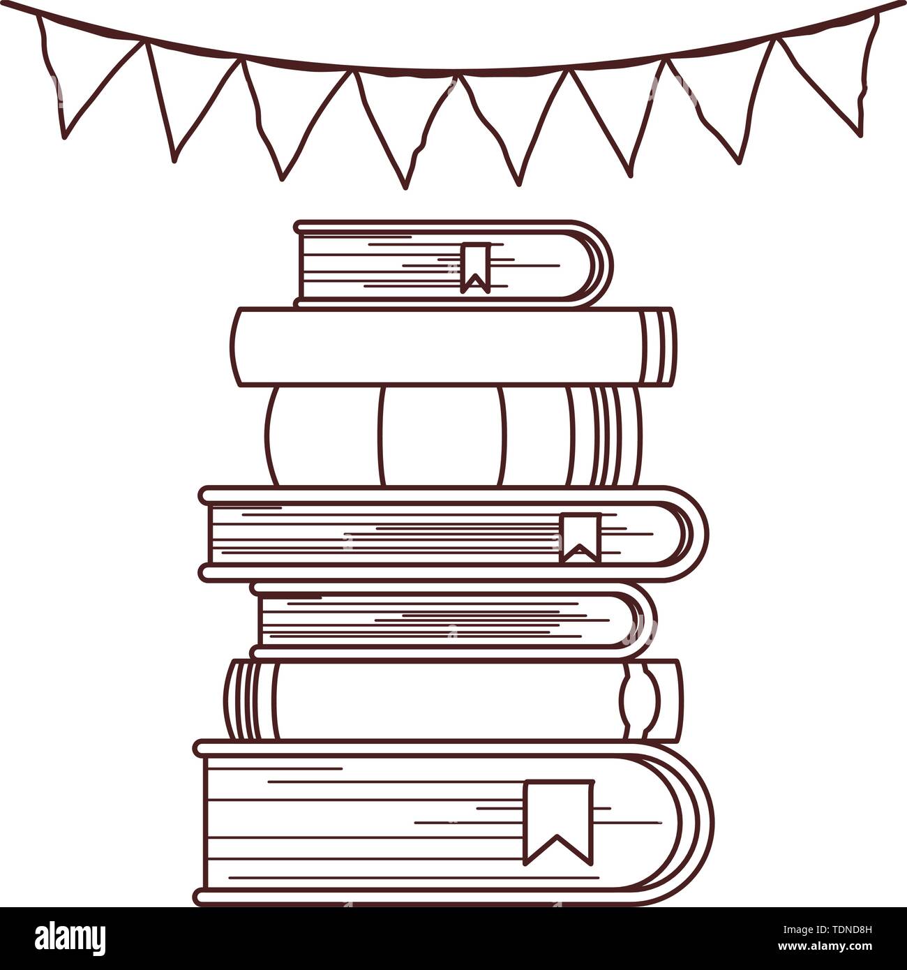 Group of books and banner pennant design Stock Vector Image & Art - Alamy