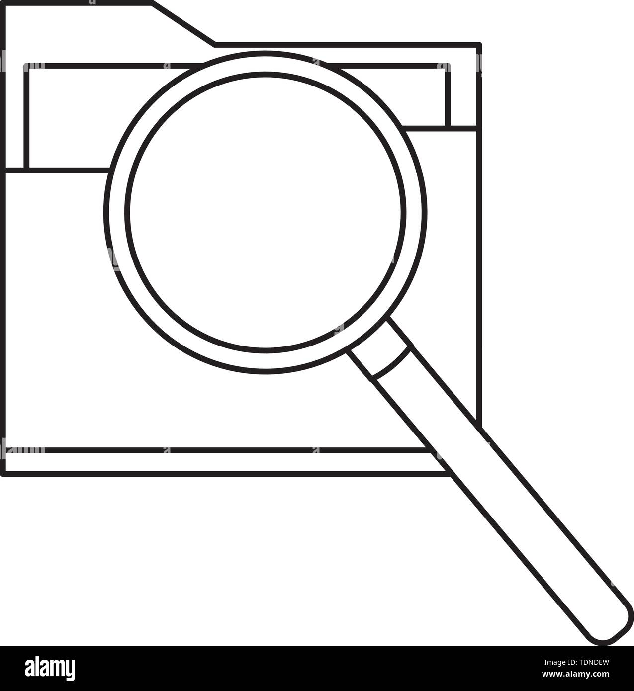 documents folder files icon cartoon in black and white Stock Vector ...