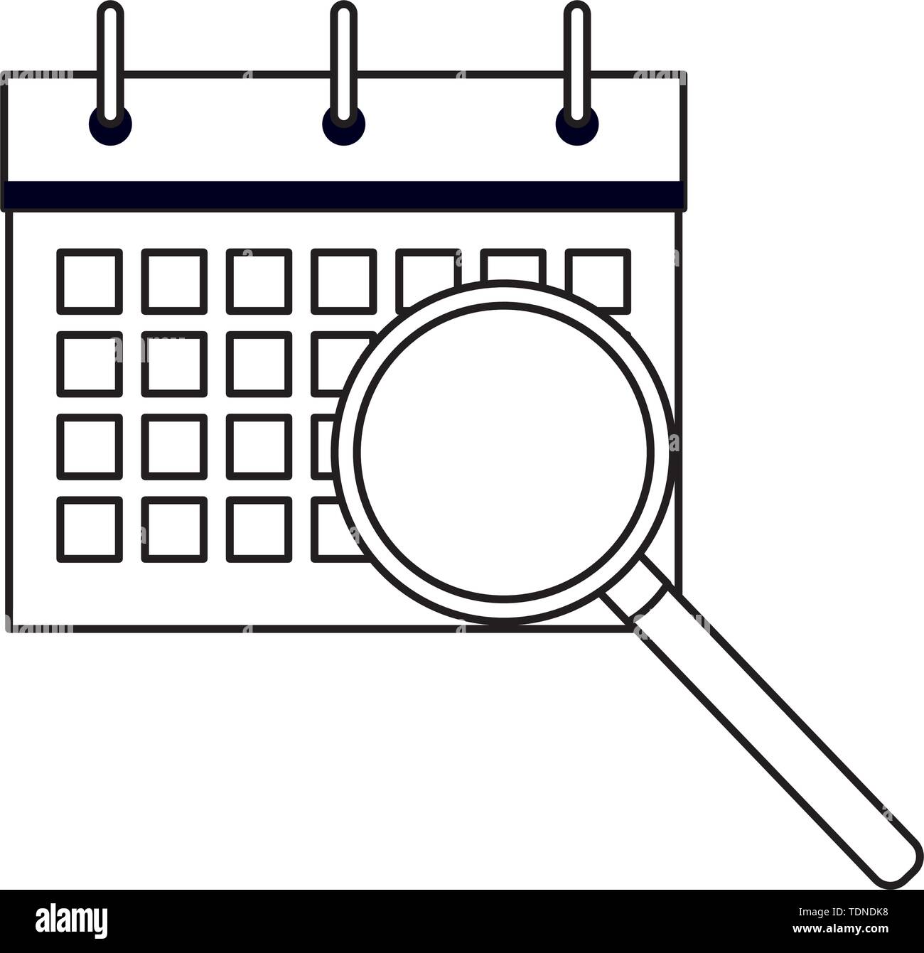 calendar schedule flipchart icon cartoon in black and white Stock ...