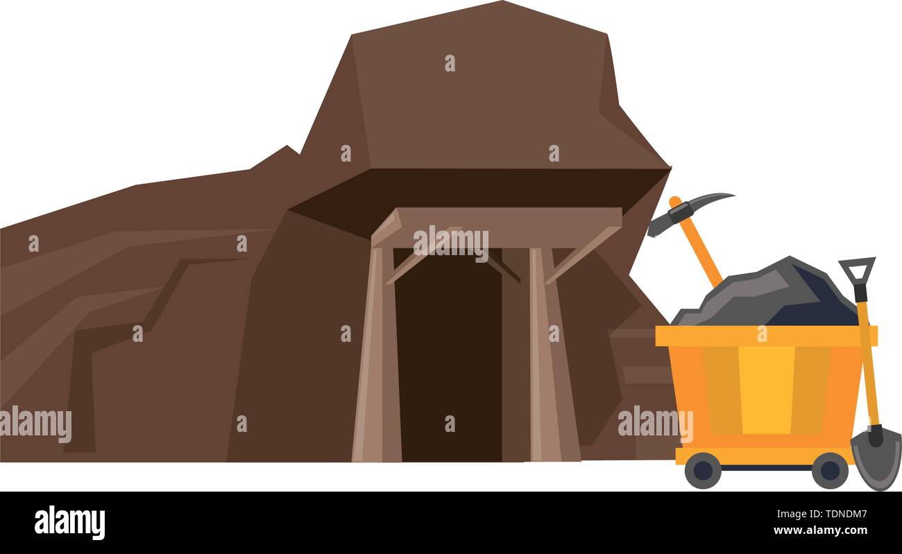 Quarry machine digging in Stock Vector Images - Alamy