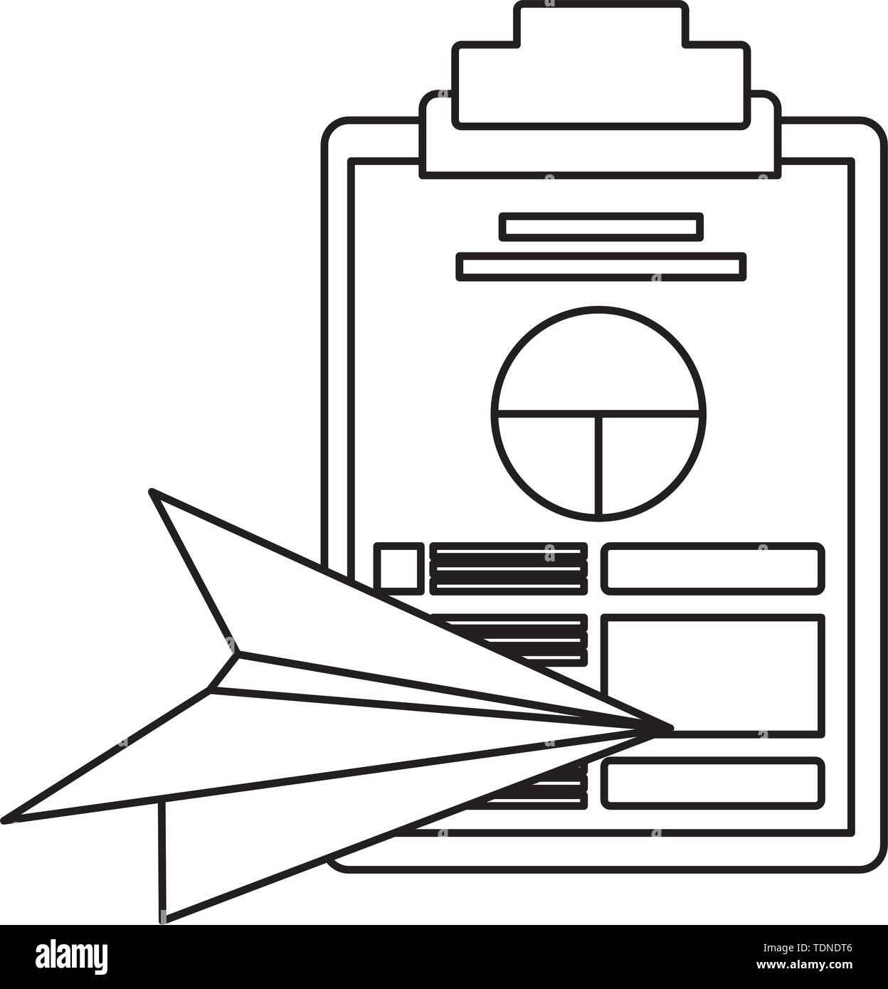 paper with data chart on table in black and white Stock Vector Image ...