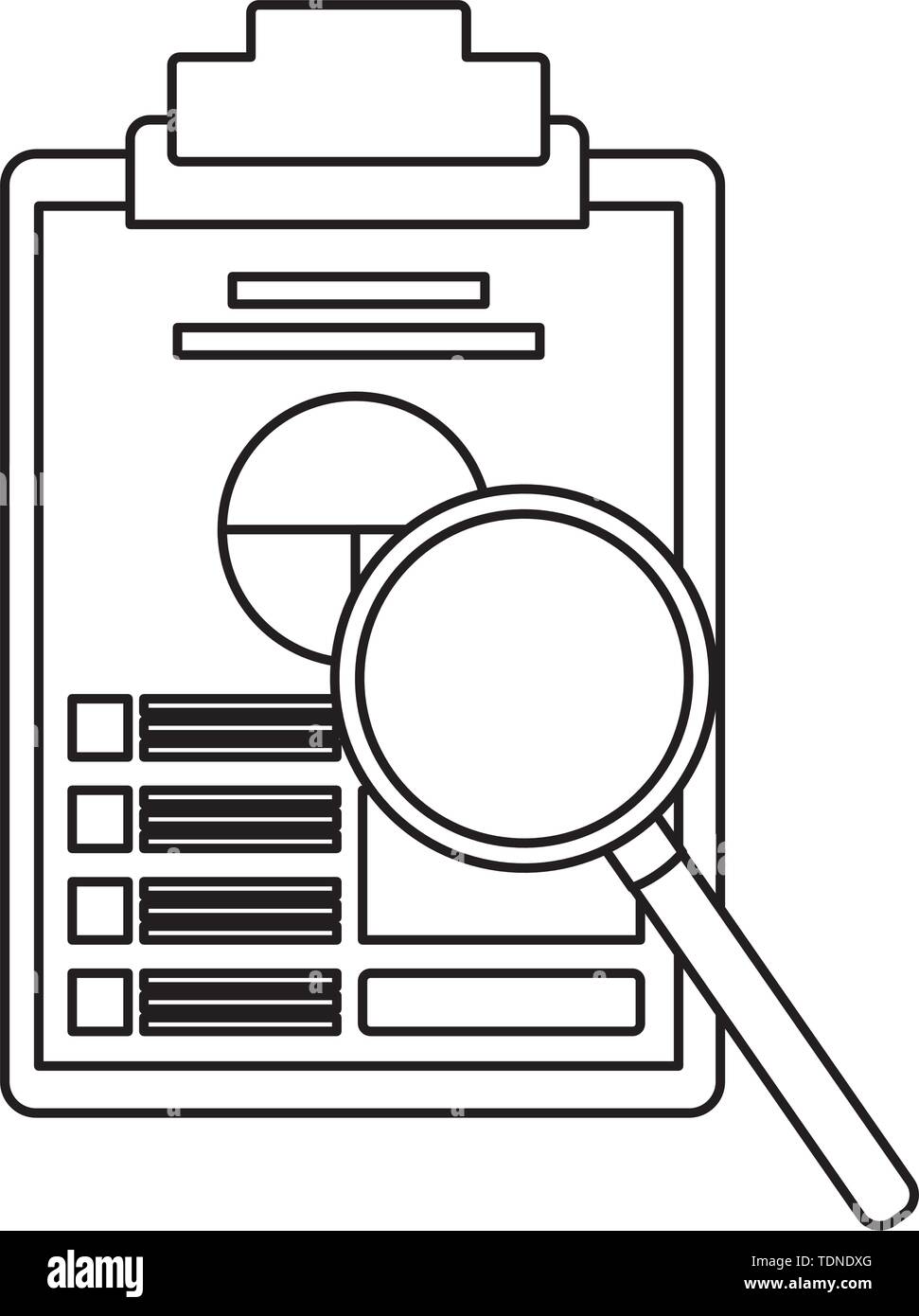 paper with data chart on table in black and white Stock Vector Image ...