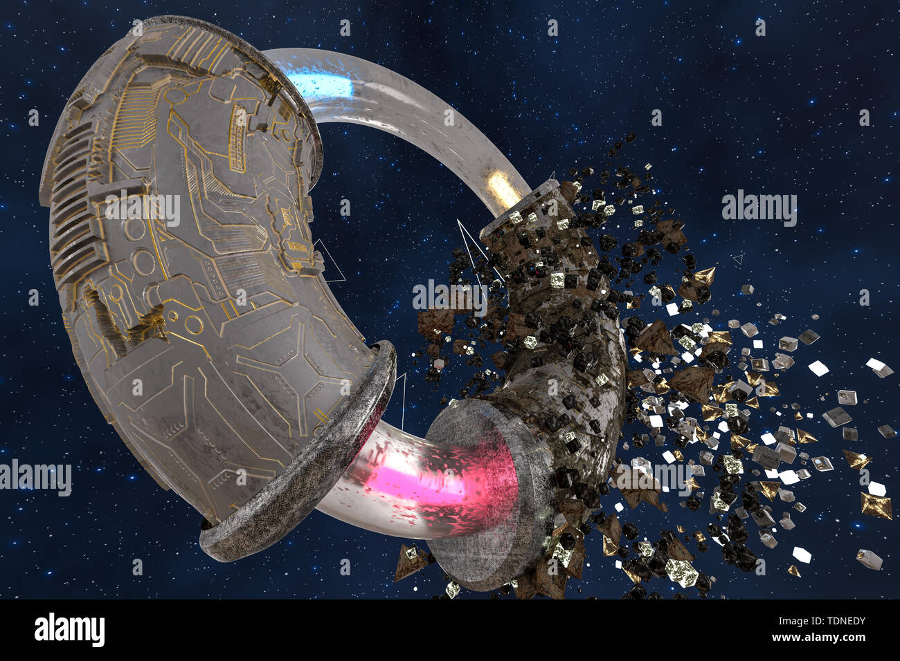 Tech-sensitive mechanical energy rings, sci-fi elements, three ...