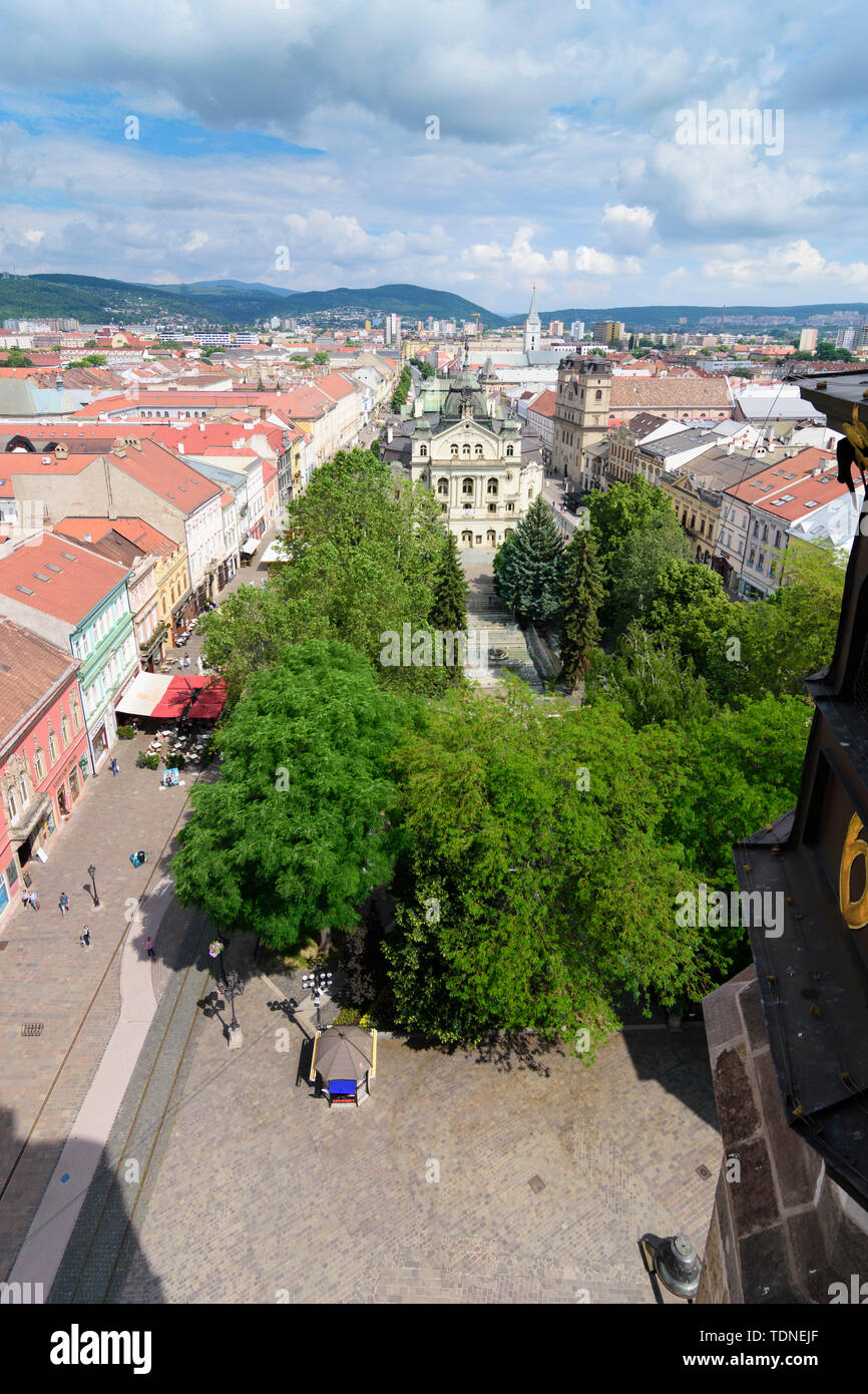 Kosice (Kaschau): view from St. Elisabeth's Cathedral to main square ...