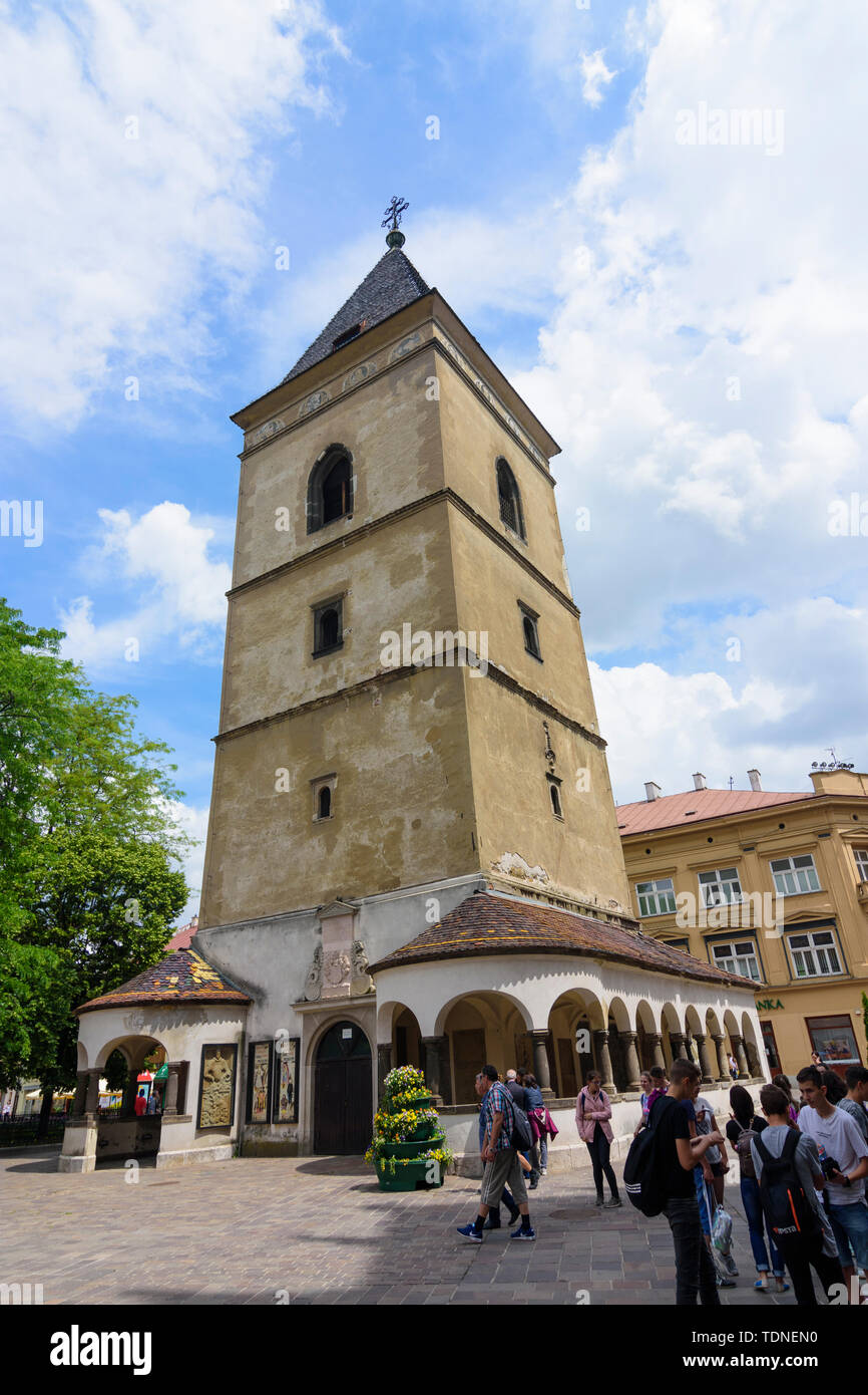 Kosice (Kaschau): main square Hlavna, Urban´s Tower in , , Slovakia ...