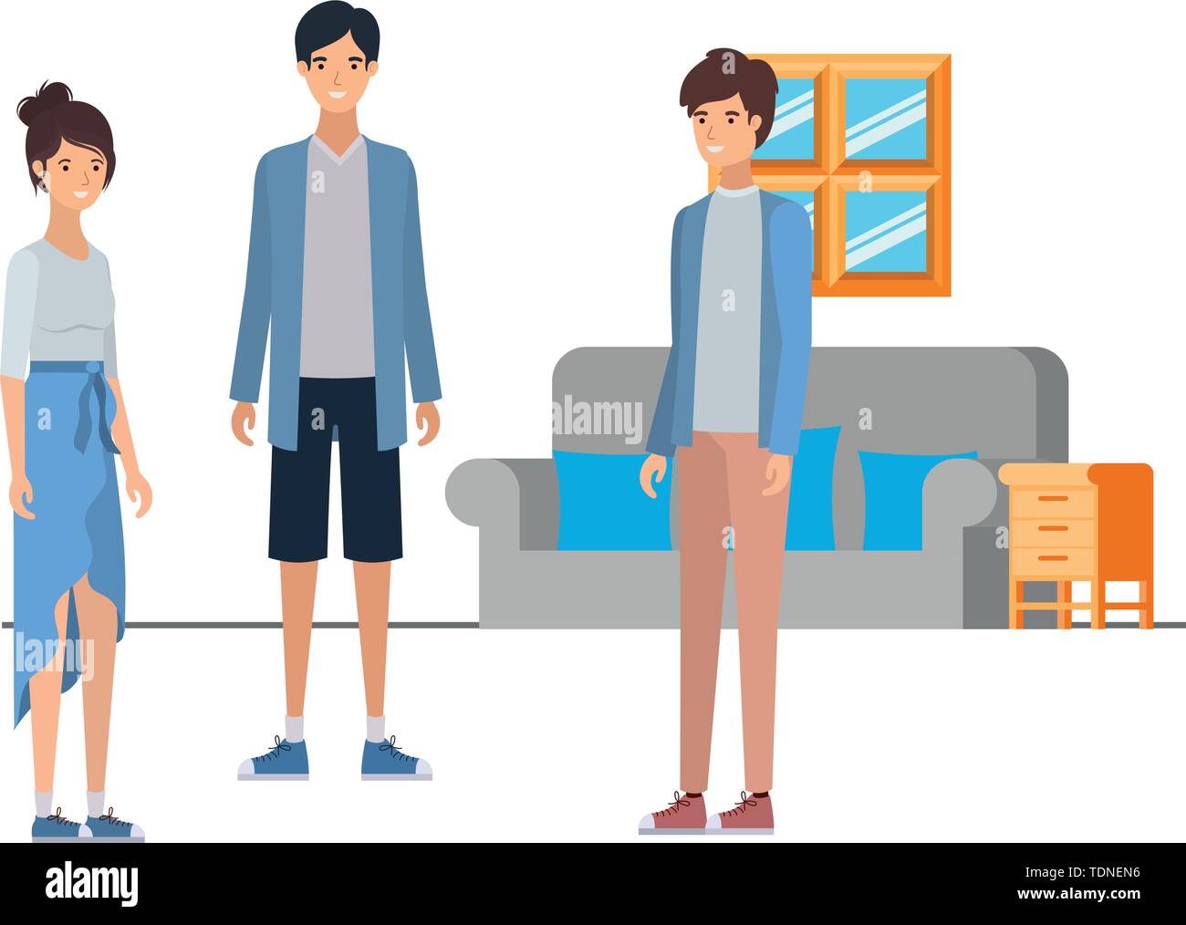 group of people standing in the work office Stock Vector Image & Art ...