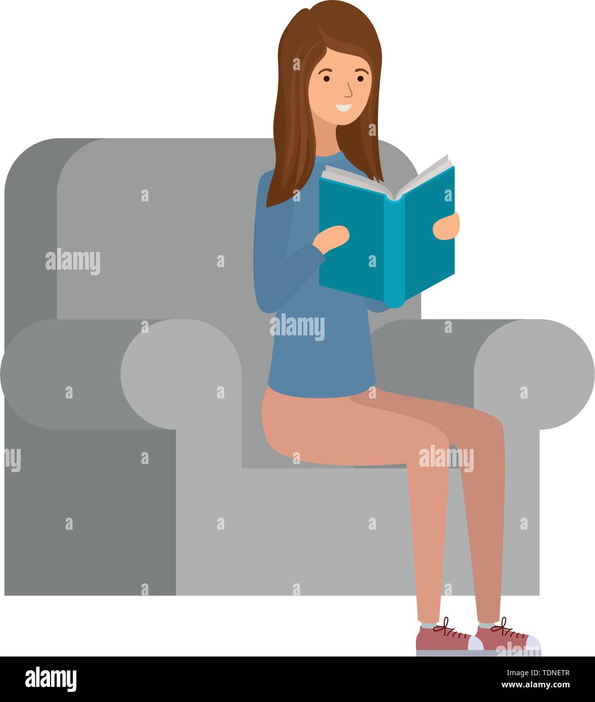 Woman sitting in open Stock Vector Images - Alamy