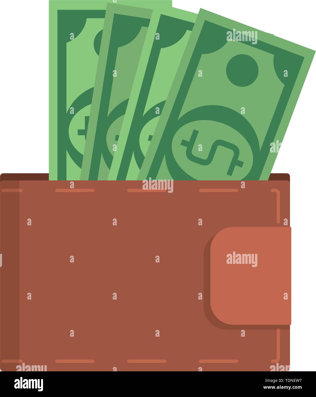 Wallet with cash money symbol isolated Stock Vector Image & Art - Alamy