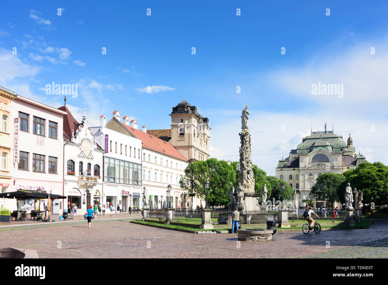 Kosice (Kaschau): main square Hlavna, University Church, Immaculata ...