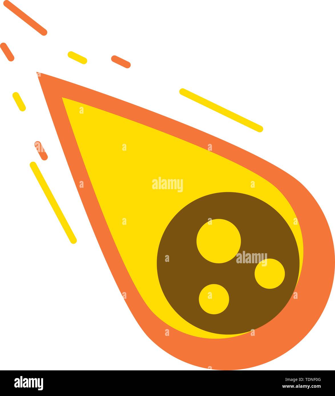 Falling meteor in fire symbol isolated Stock Vector Image & Art - Alamy