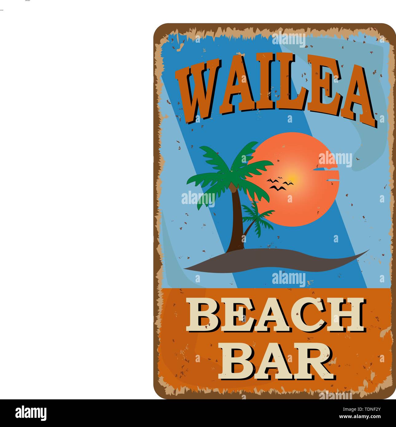 Hawaii Wailea vintage metal sign for tropical bar Welcome to Hawaii ...