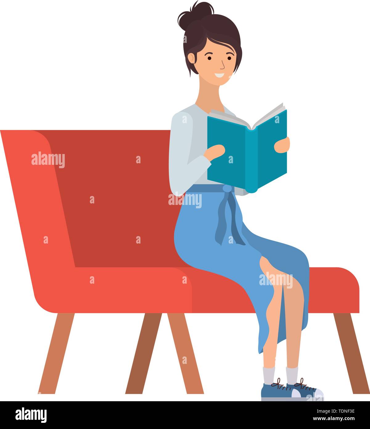 Woman sitting in open Stock Vector Images - Alamy