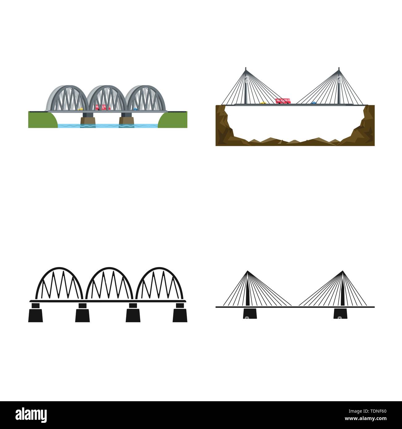 Vector illustration of connection and design symbol. Set of connection ...