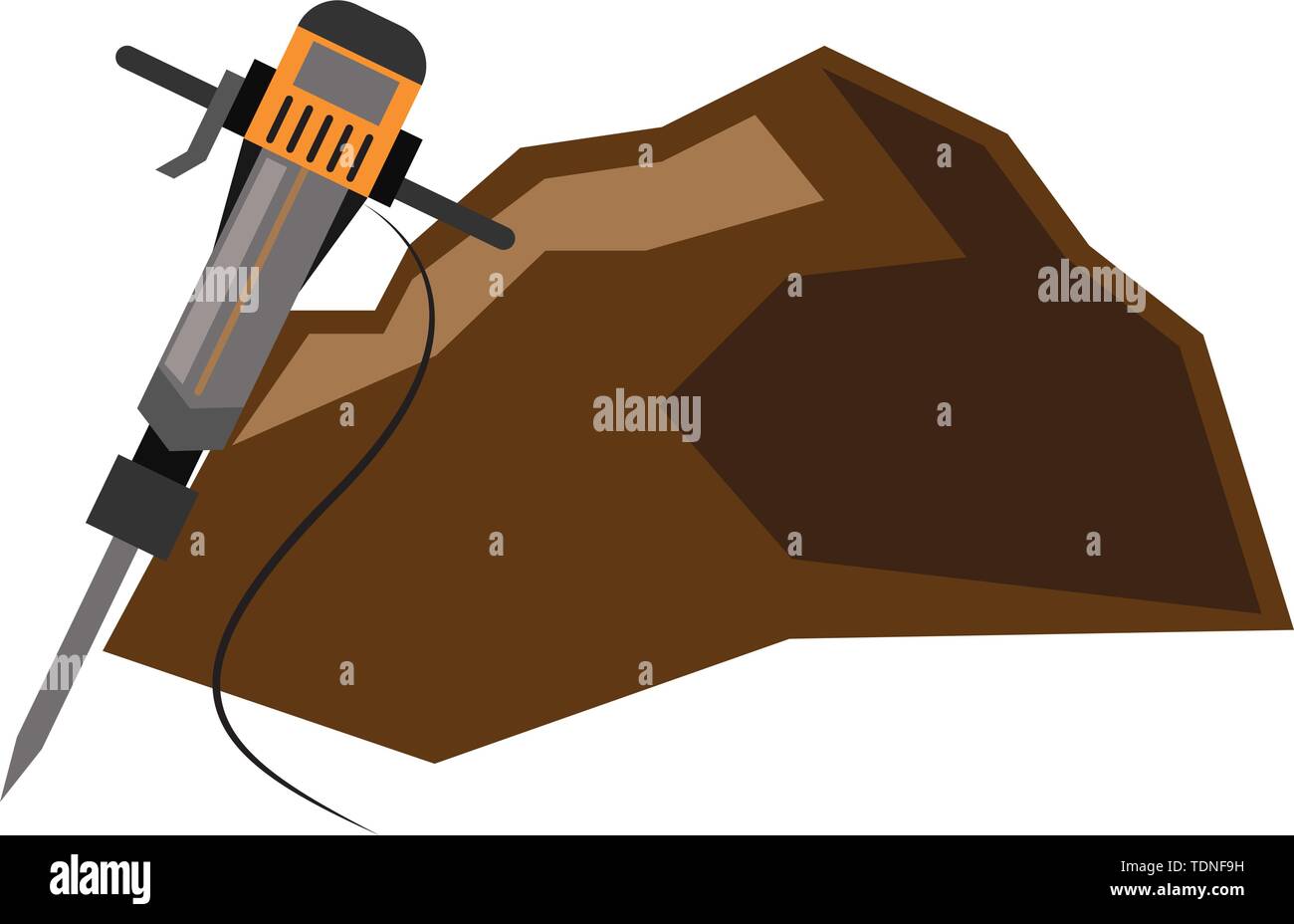 Mining drill and rocks work equipment Stock Vector Image & Art - Alamy