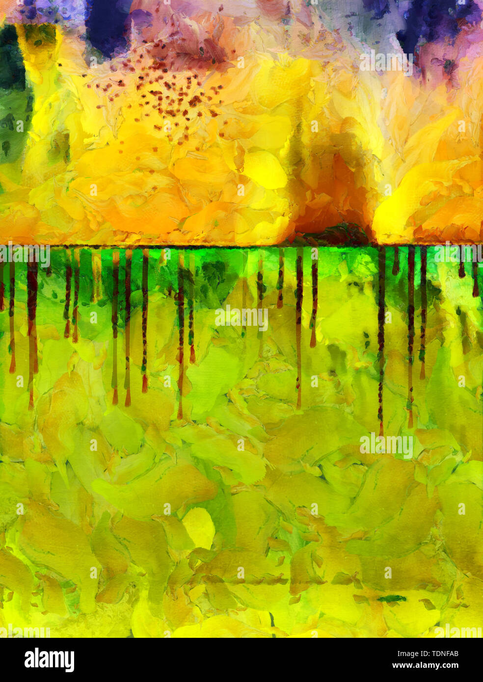 Vivid Abstract Painting. Paint drops Stock Photo - Alamy